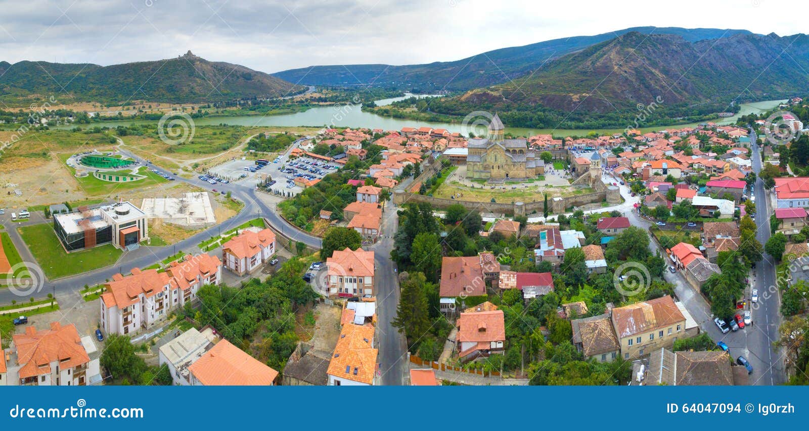 Aerial View of Mtskheta, Georgia Stock Photo - Image of nature, aragvi ...