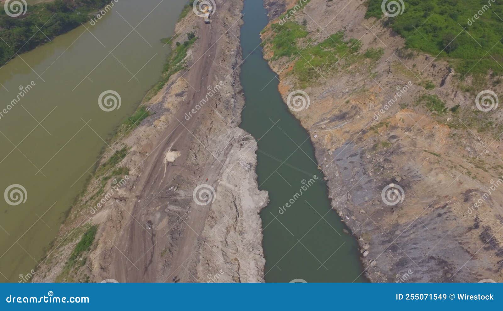 Aerial View of Muddy Waters and Coasts on a Sunny Day Stock Image ...