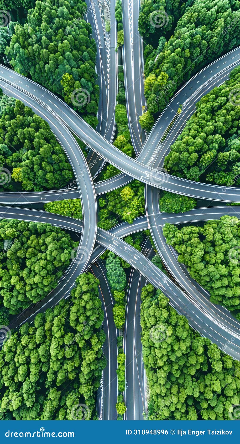 Aerial View of Multilevel Highway Junction Interchange on Expressway ...