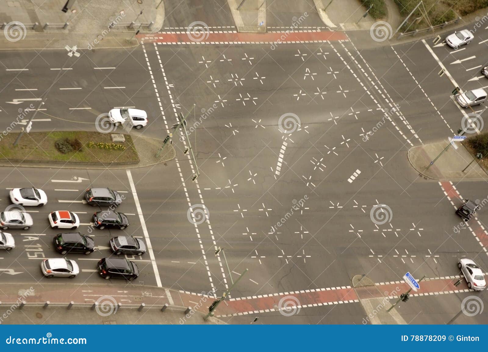 Aerial View Multiple Lane Road Stock Image - Image of arrow, turn: 78878209