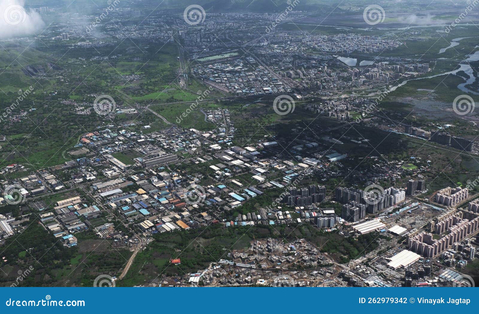 Mumbai Skyline, Aerial View Over a Building with Roads, Bridges ... Mumbai Skyline, Aerial View Over a Building with Roads, Bridges ...