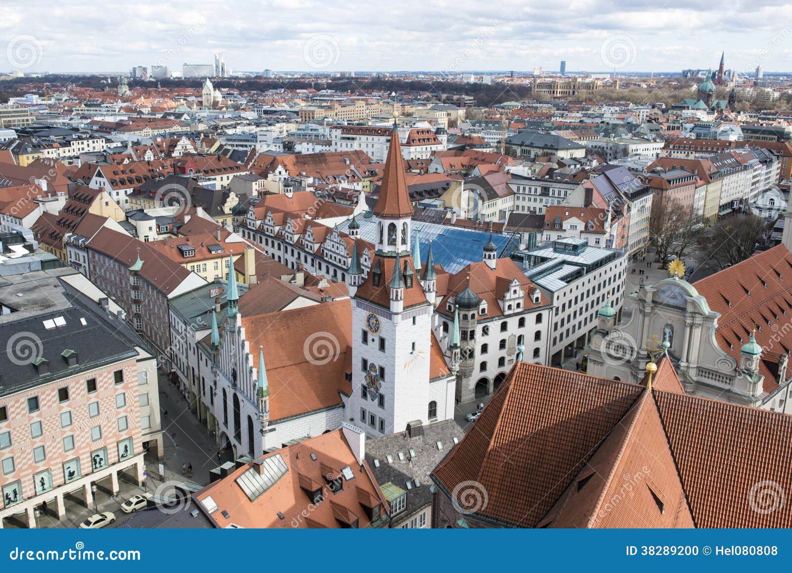 Aerial View Munich with Old Town Hall, Altes Rathaus Stock Photo ...