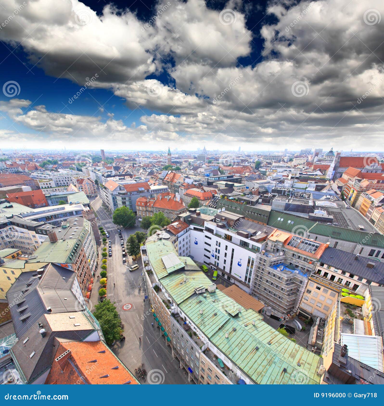The Aerial View of Munich City Cente Stock Photo - Image of germany ...