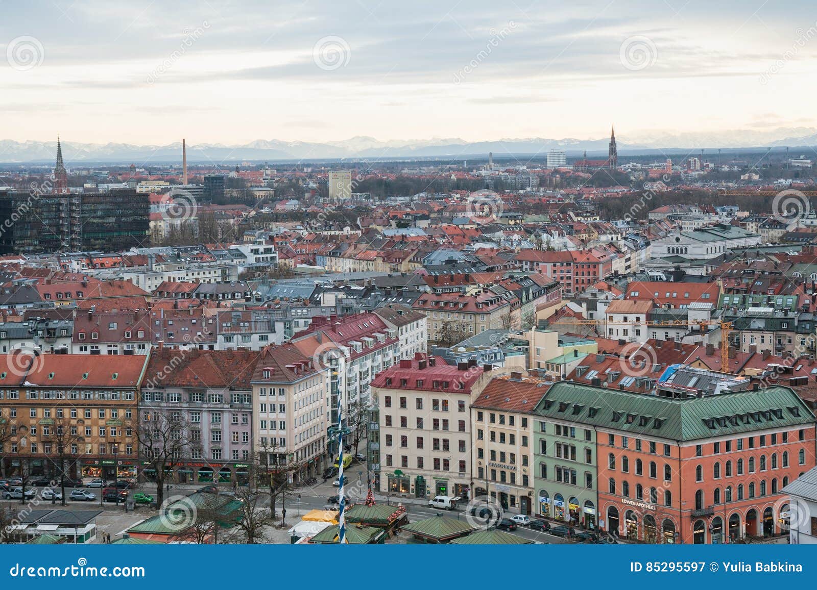 Aerial view of Munich editorial photography. Image of exterior - 85295597