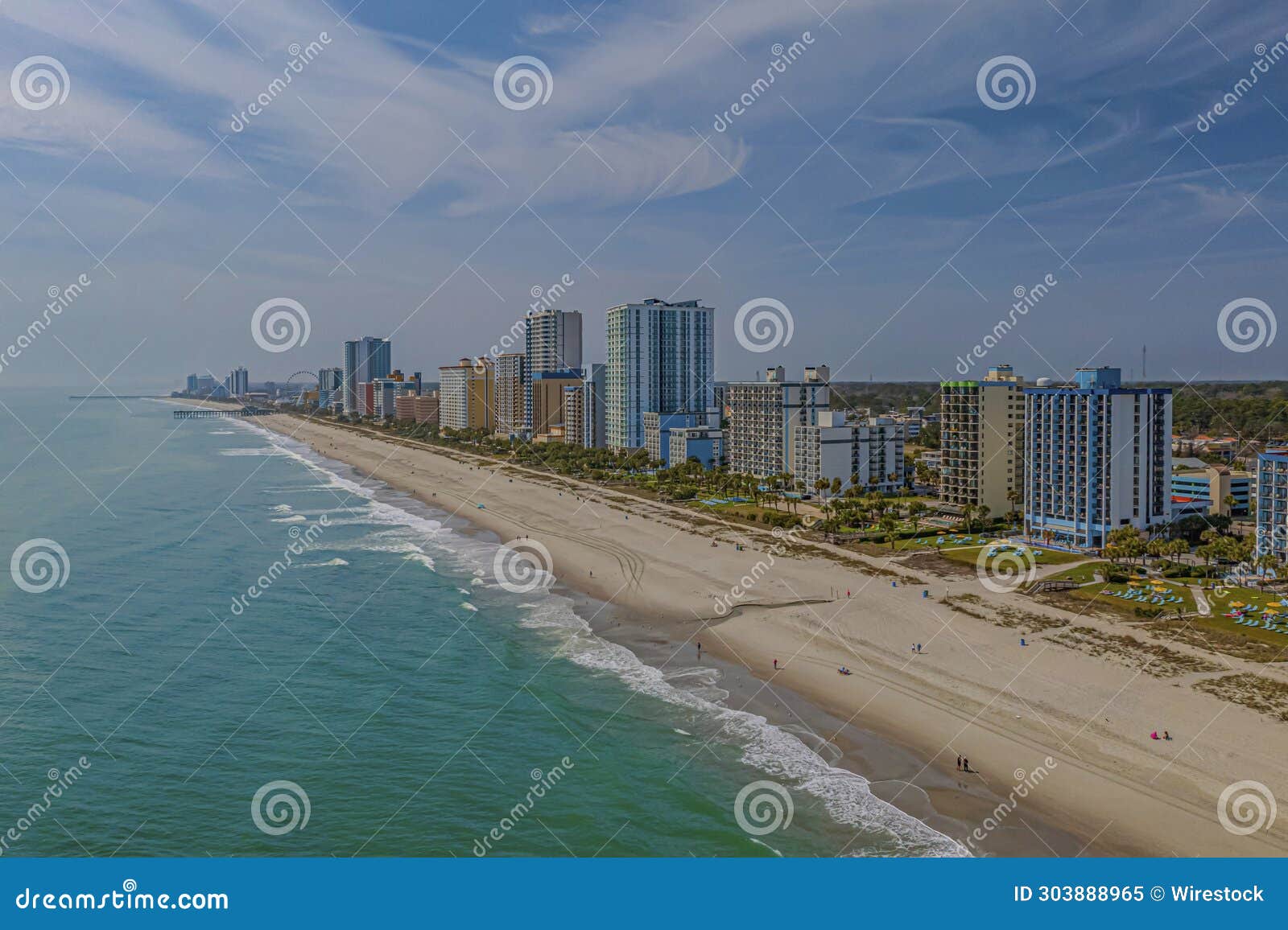 Aerial View of Myrtle Beach, with High Buildings on the Shoreline Stock ...