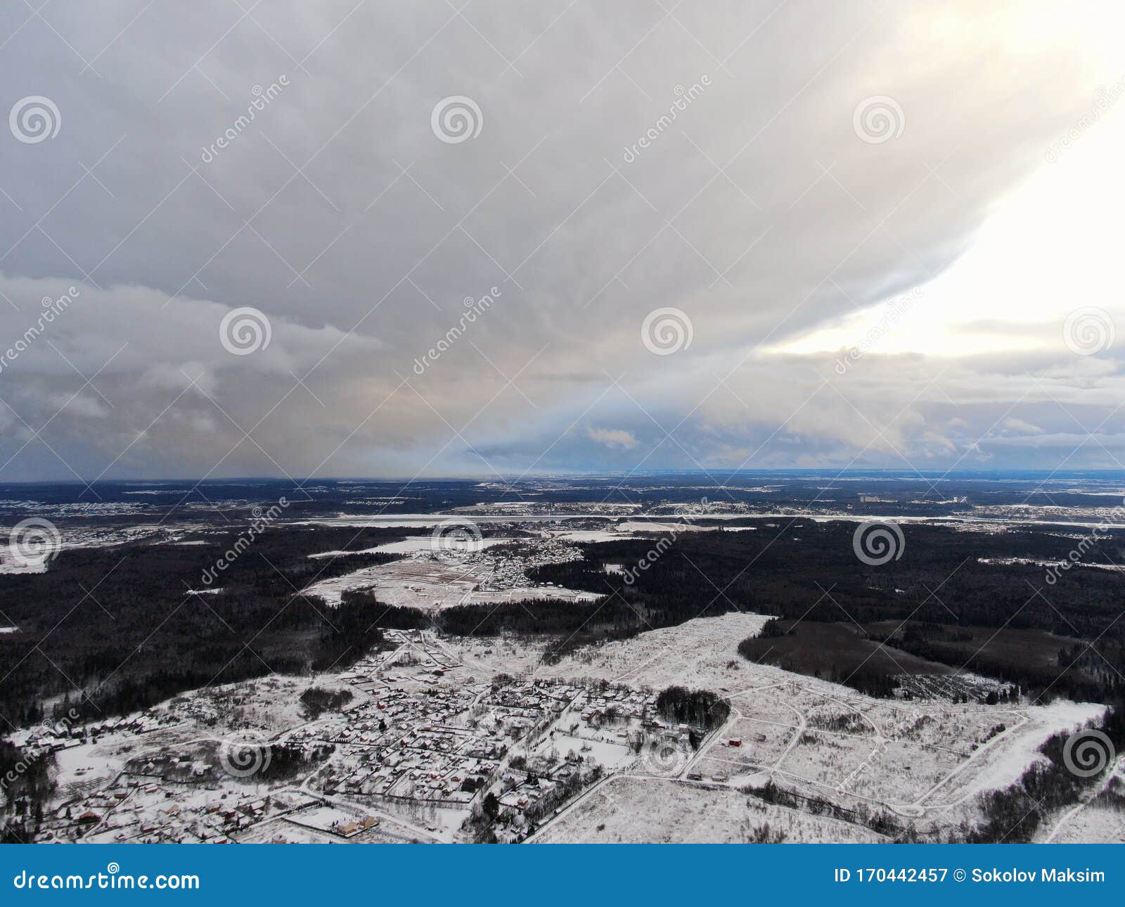 Aerial View on the Natural Winter Landscape of the Resi Stock Image ...