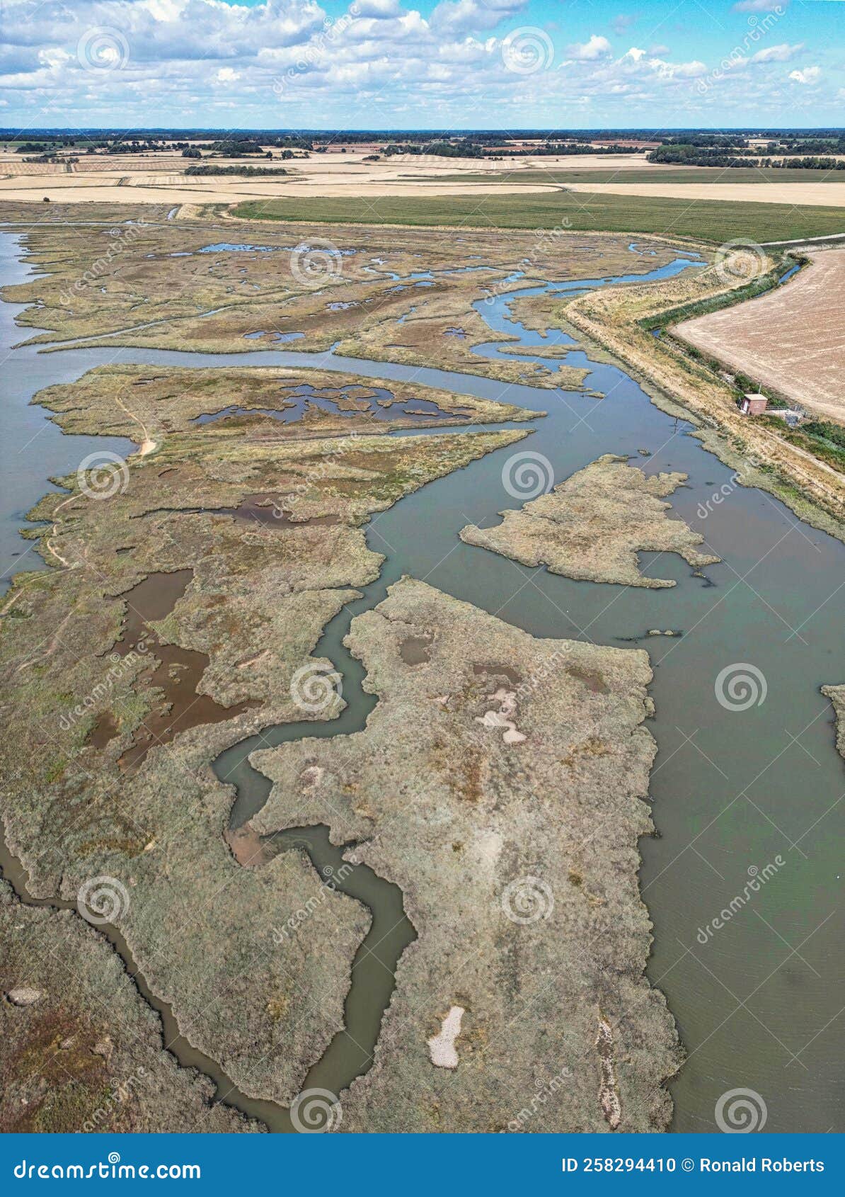 Aerial View of Nature Reserve Labyrinth Stock Photo - Image of creek ...