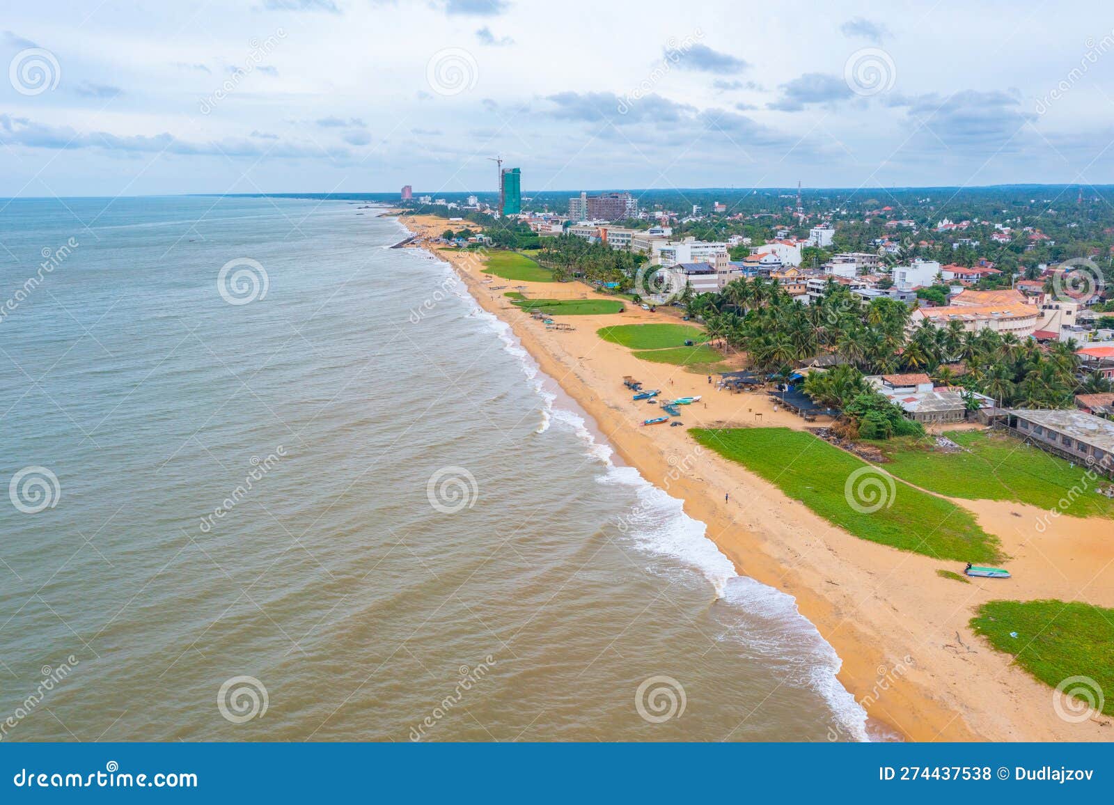 Aerial View of Negombo Beach in Sri Lanka Stock Photo - Image of ceylon ...