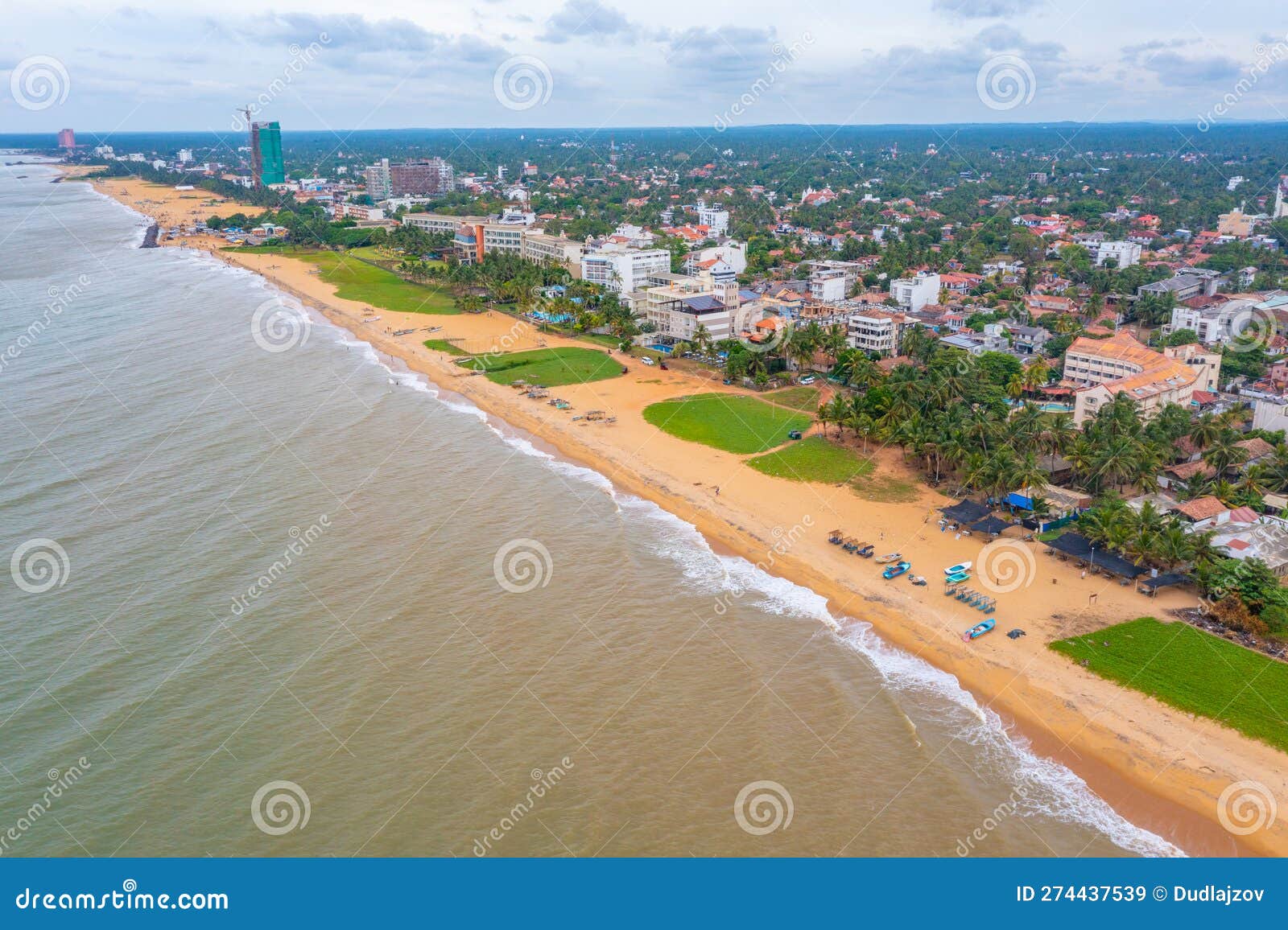 Aerial View of Negombo Beach in Sri Lanka Stock Image - Image of beach ...