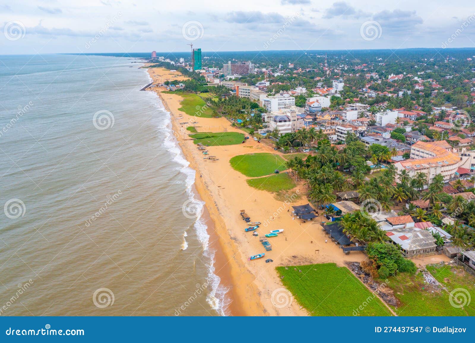 Aerial View of Negombo Beach in Sri Lanka Stock Image - Image of asia ...