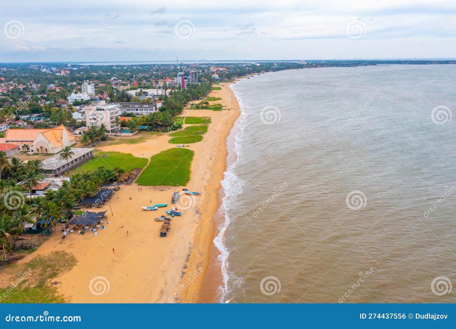 Aerial View of Negombo Beach in Sri Lanka Stock Photo - Image of ...