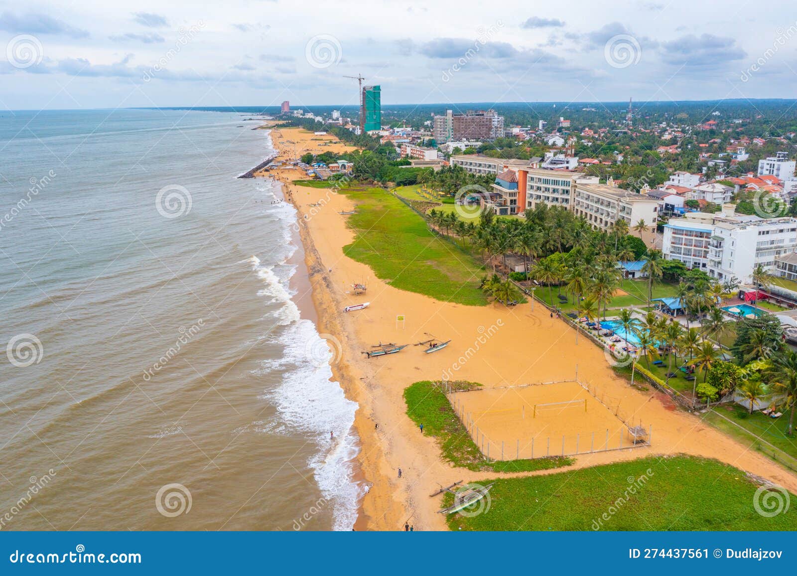 Aerial View of Negombo Beach in Sri Lanka Stock Image - Image of ...