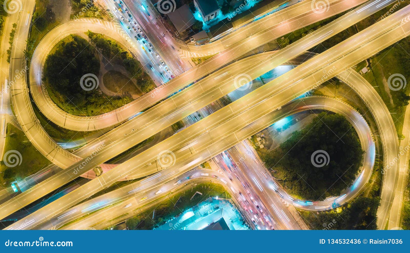 Aerial View Network or Intersection of Highway Road for Transportation ...
