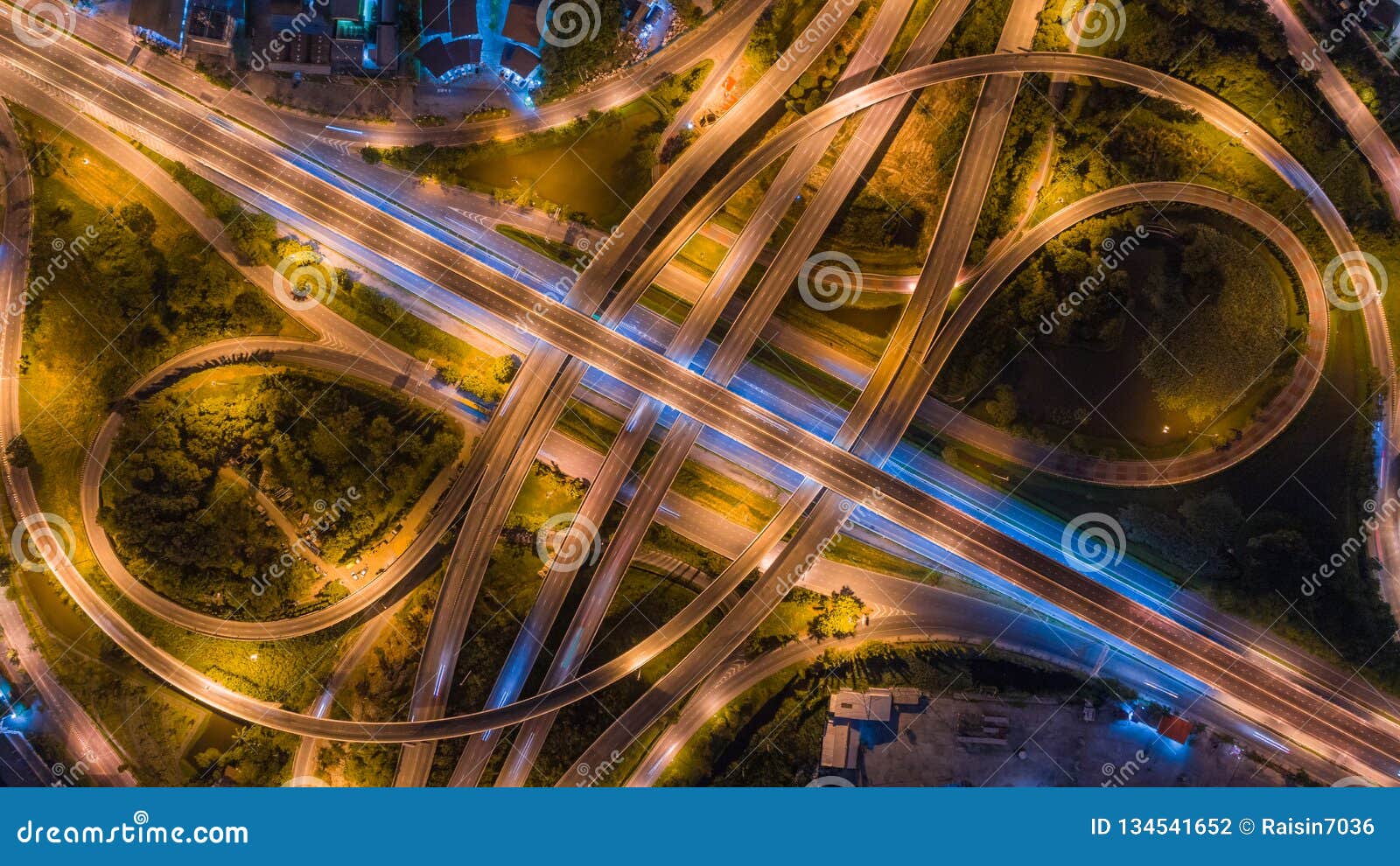 Aerial View Network or Intersection of Highway Road for Transportation ...