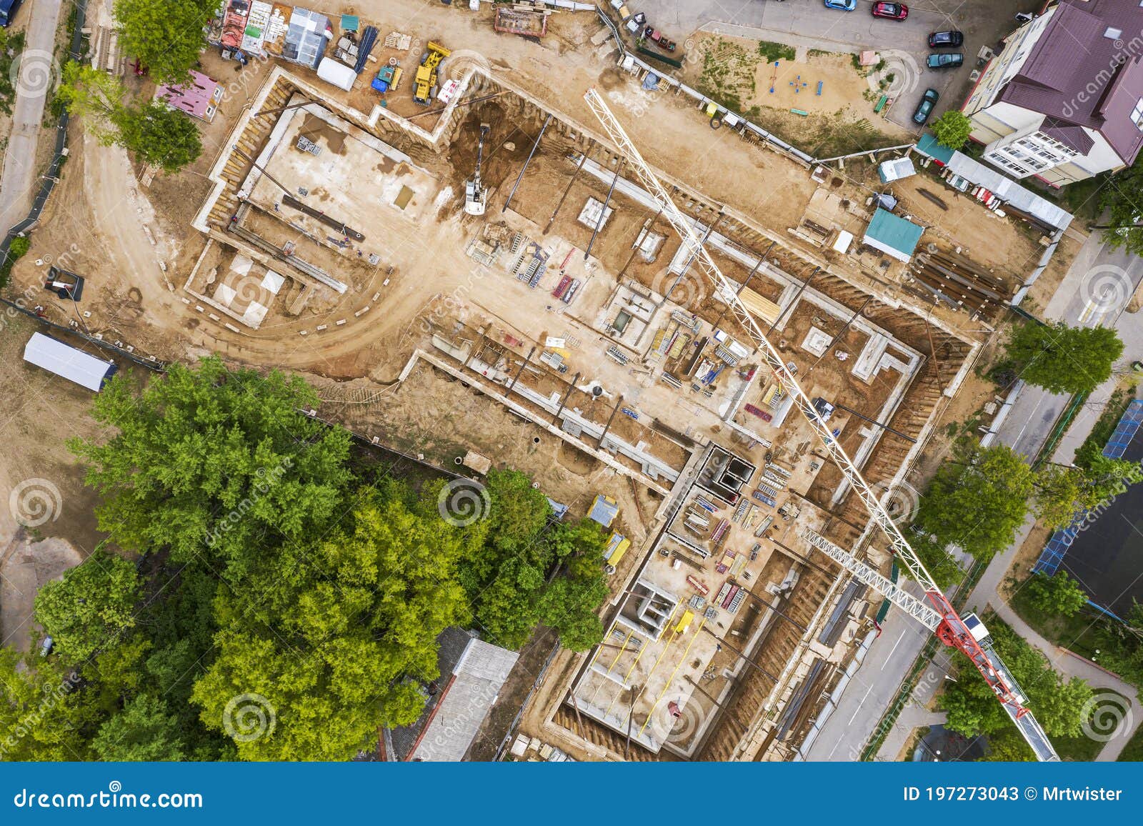 Aerial View of New Apartment Building Under Construction Stock Image ...