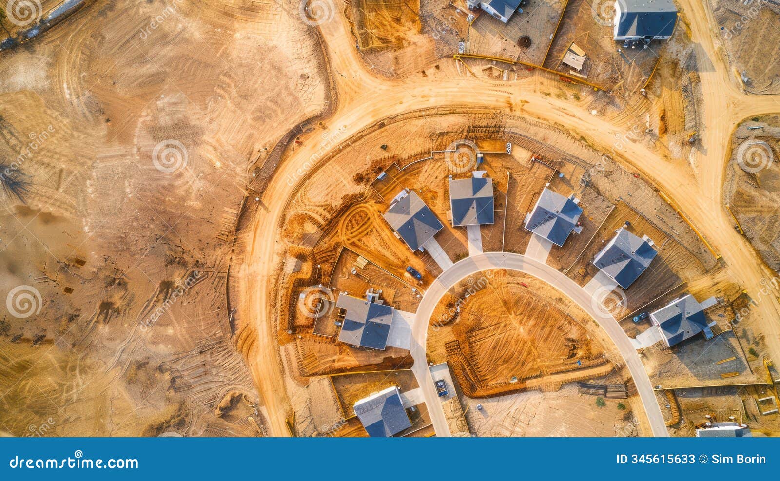 Aerial View of a New Housing Development Stock Illustration ...