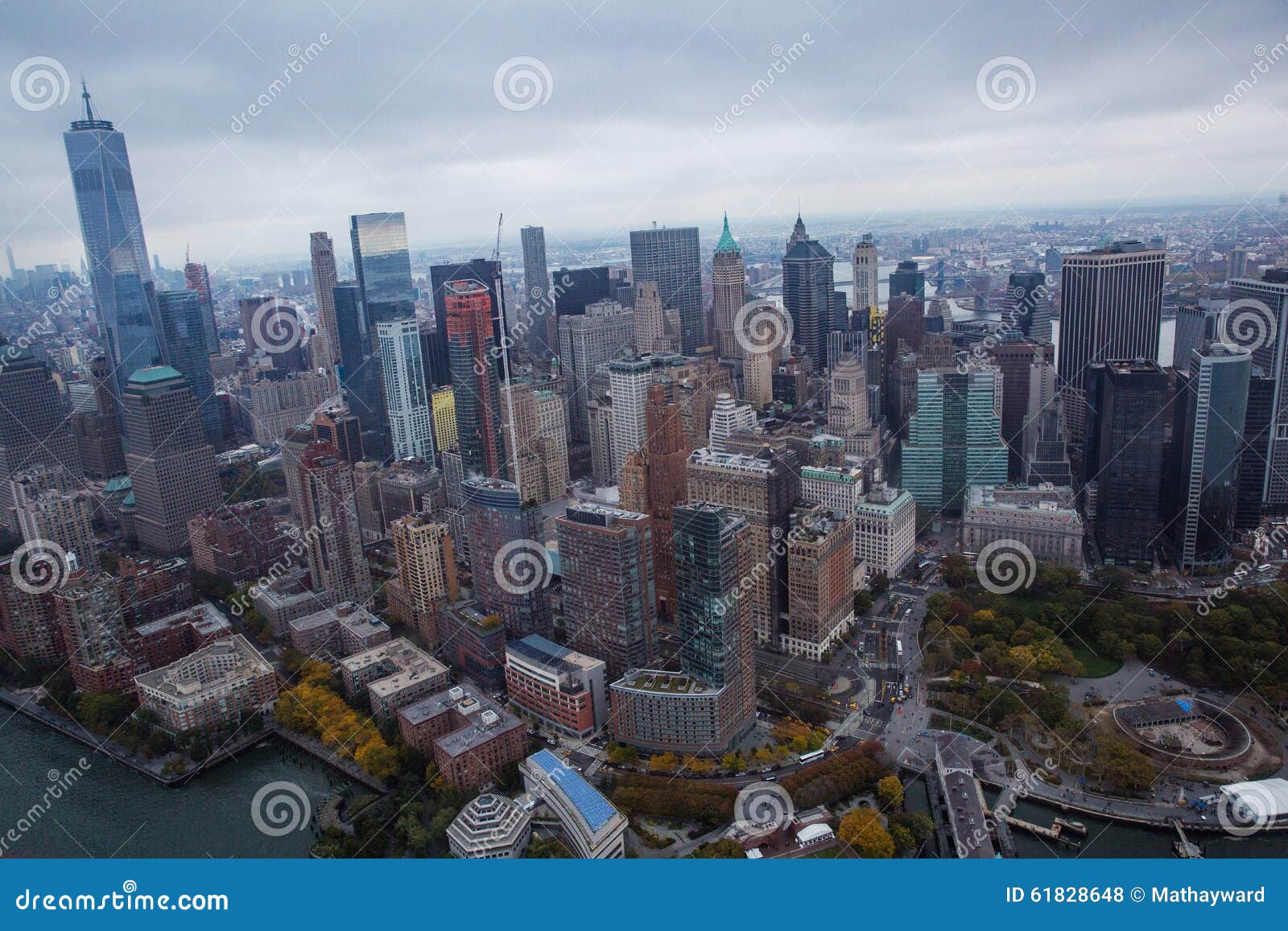 Aerial View of New York City Stock Photo - Image of america, water ...