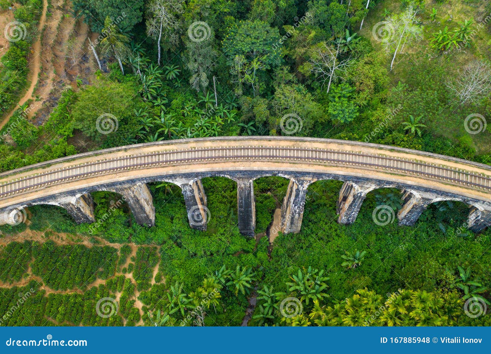 Aerial View of Nine Arch Bridge on Sri Lanka Stock Photo - Image of ...