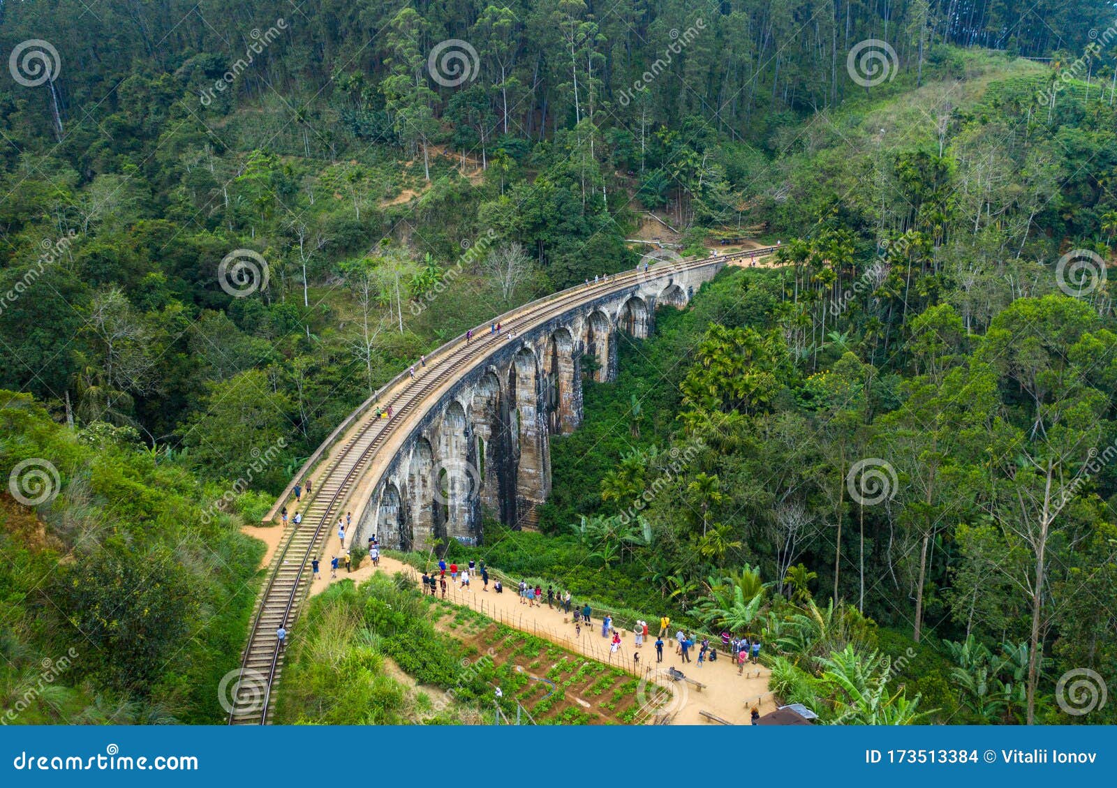Aerial View of Nine Arch Bridge on Sri Lanka Stock Photo - Image of ...