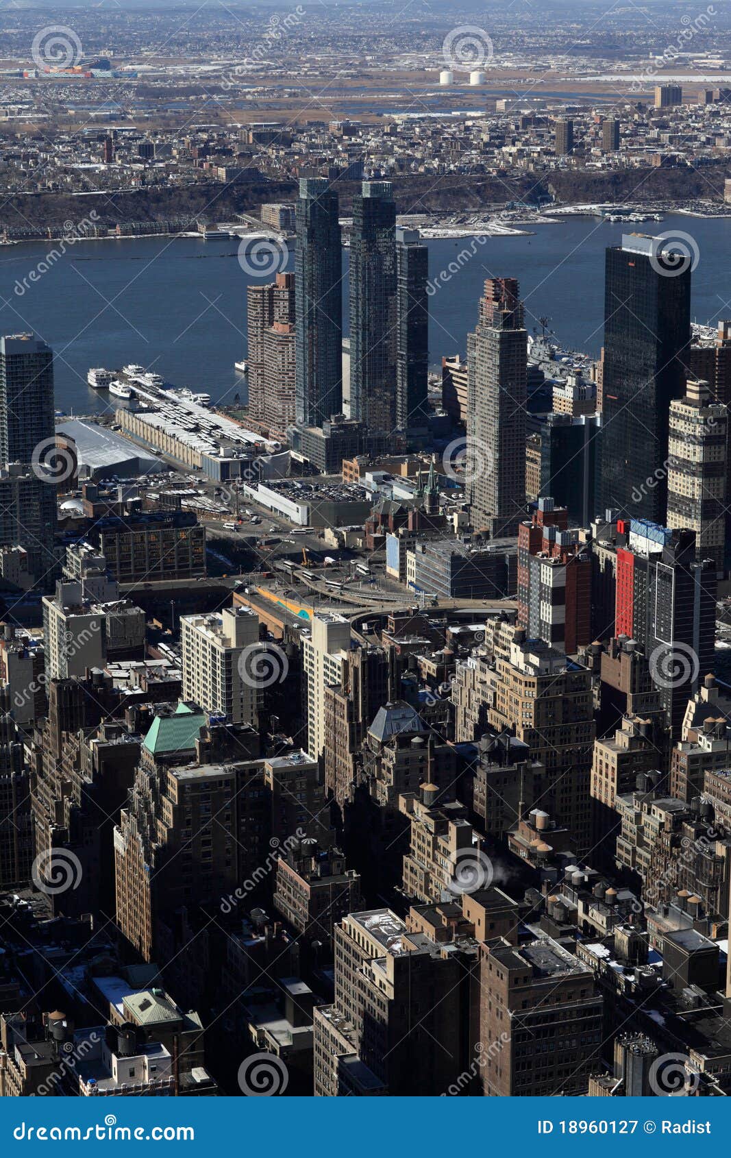 Aerial view of NYC stock image. Image of skyline, streets - 18960127