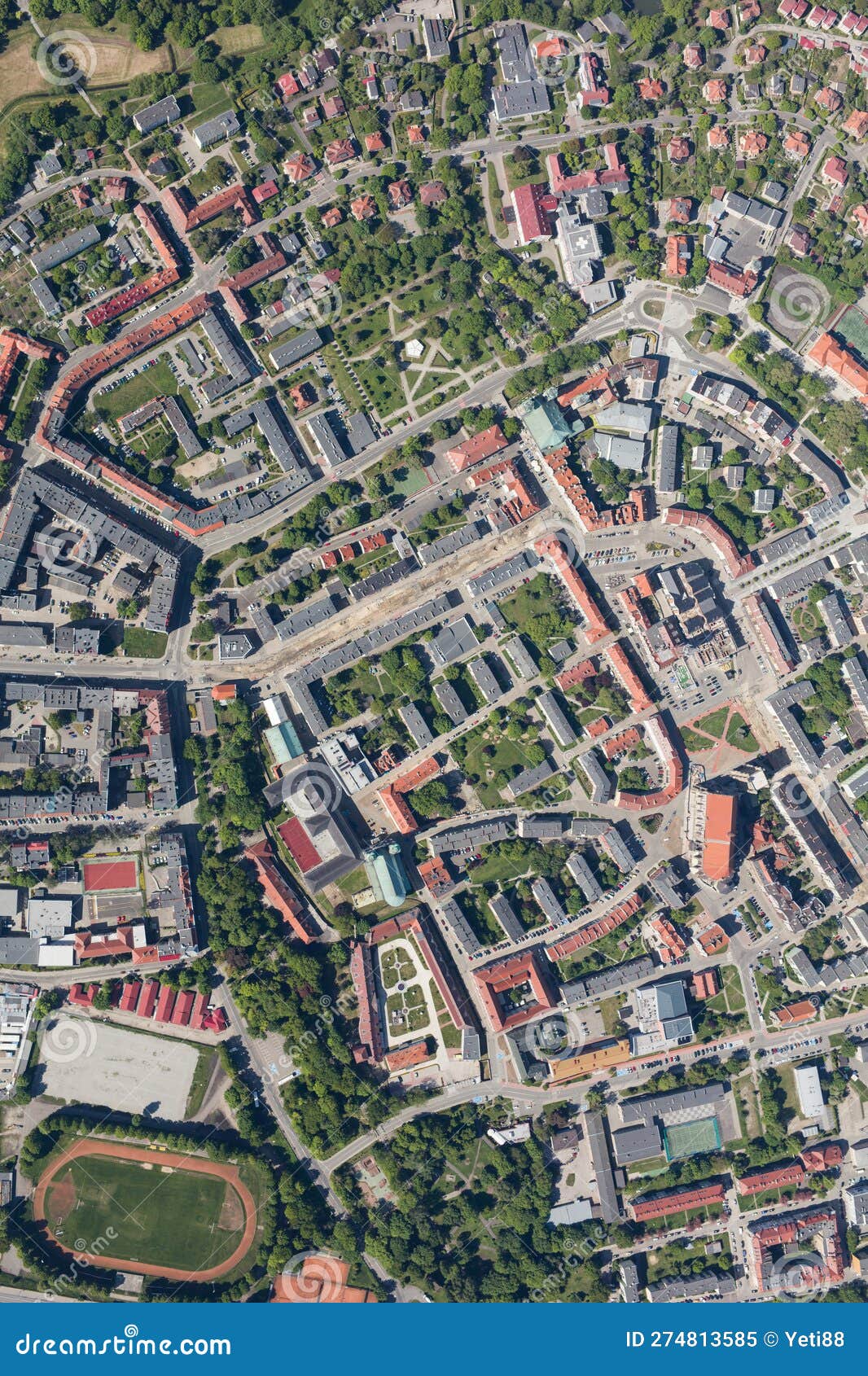 Aerial View of the Nysa City Stock Image - Image of land, view: 274813585