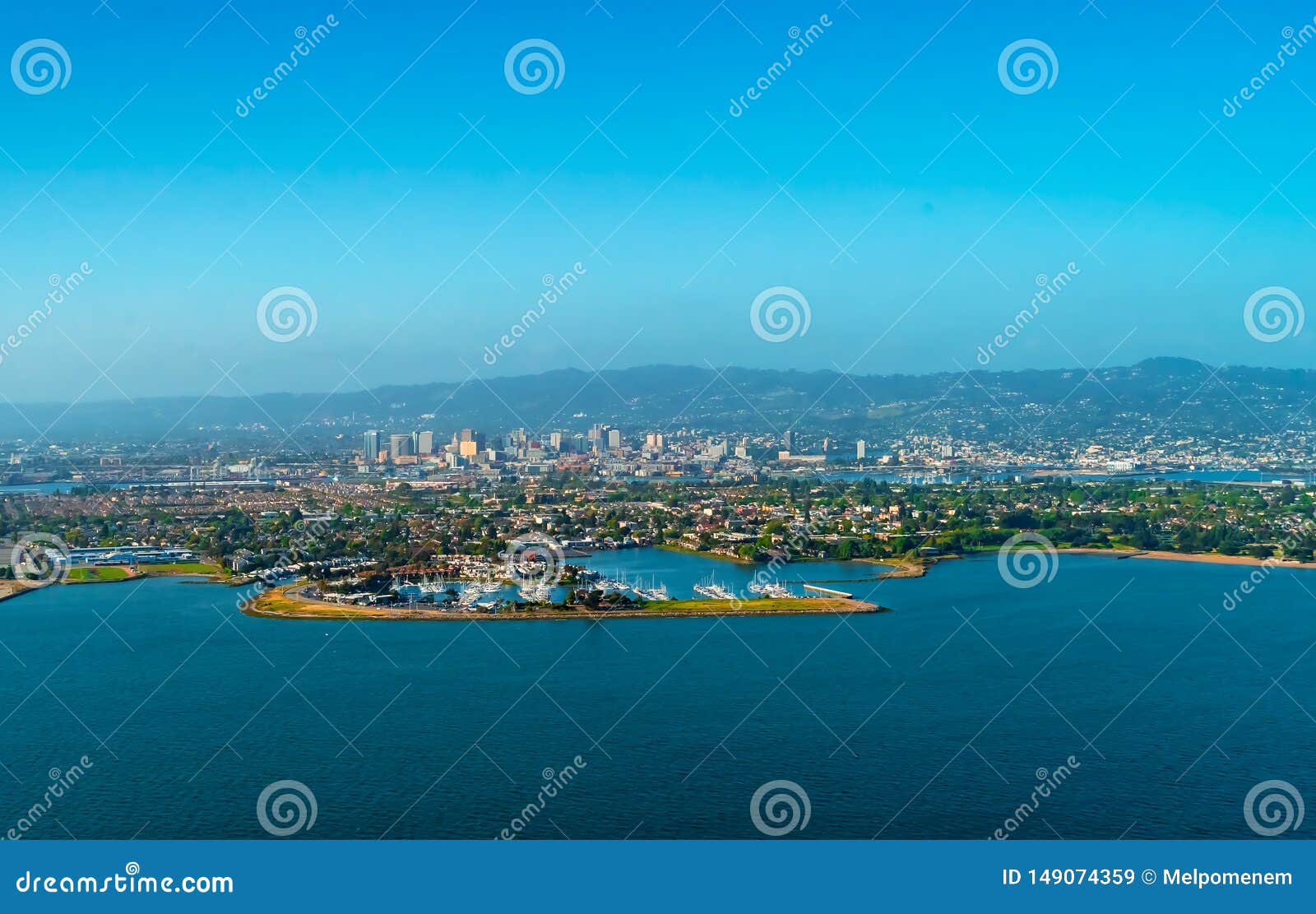 Aerial view of Oakland, CA stock image. Image of landscape - 149074359