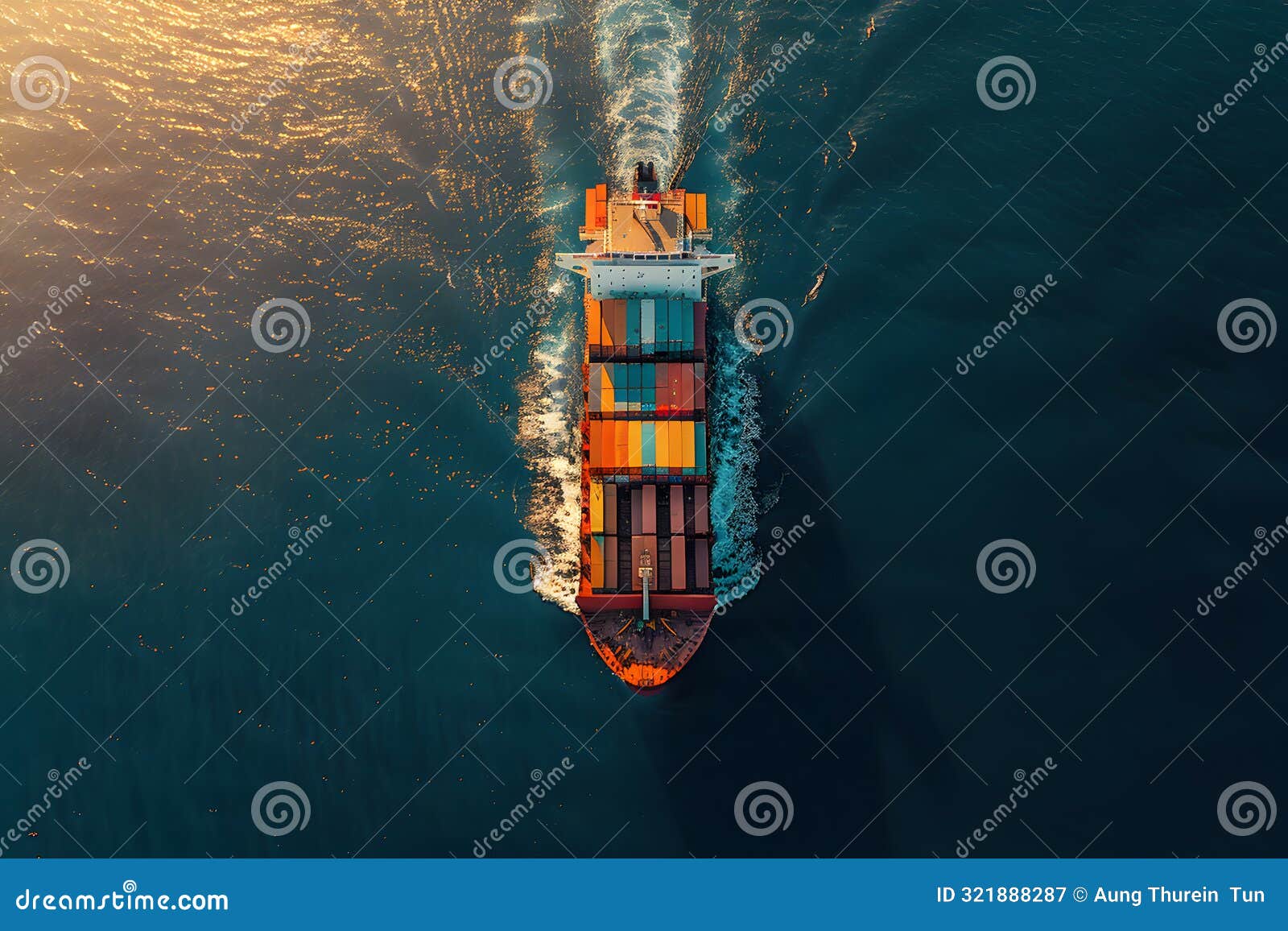 An Aerial View of an Ocean Liner Across the Ocean Stock Image - Image ...