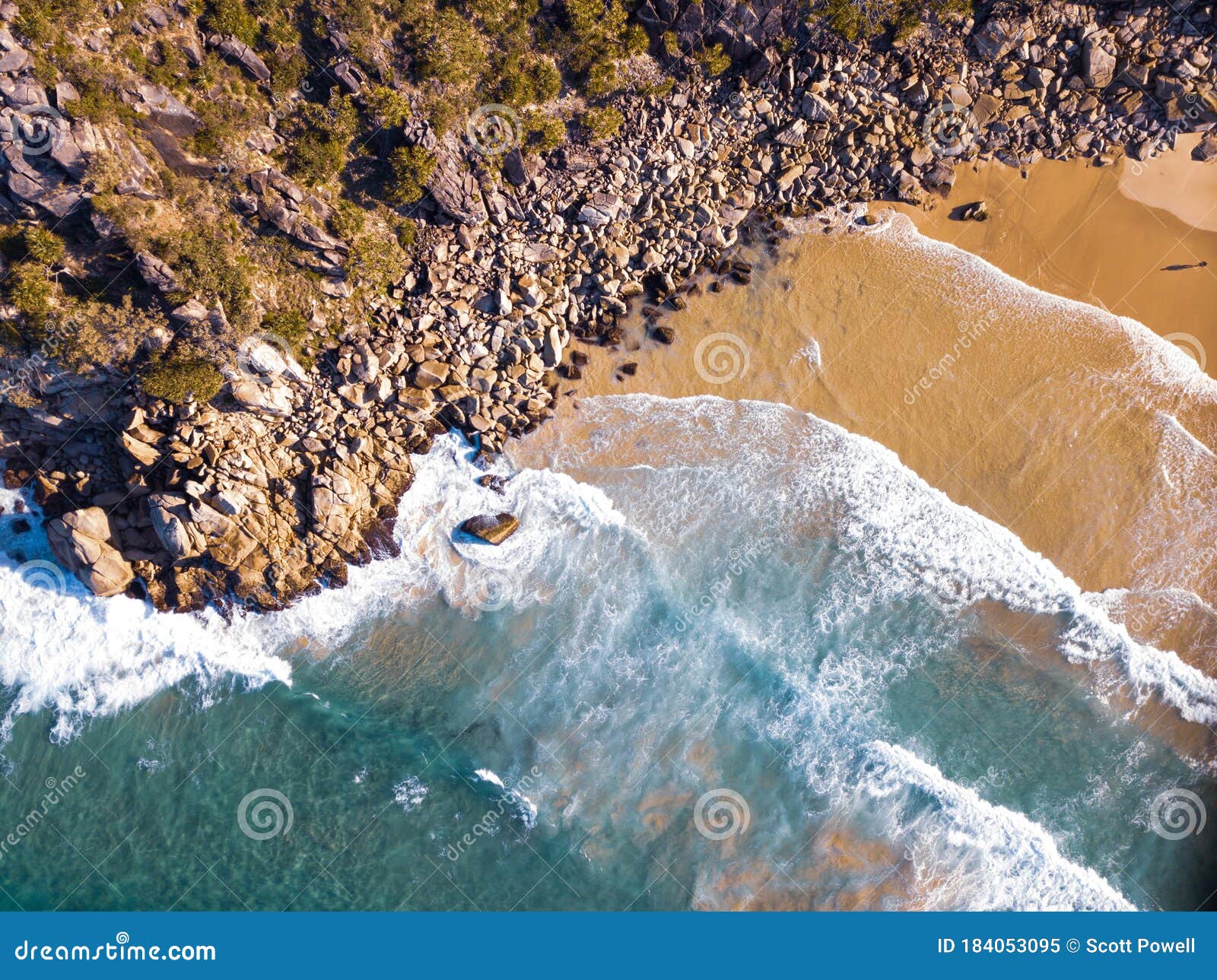 Aerial View of Ocean and Rocks Stock Image - Image of rapid, littlebay ...