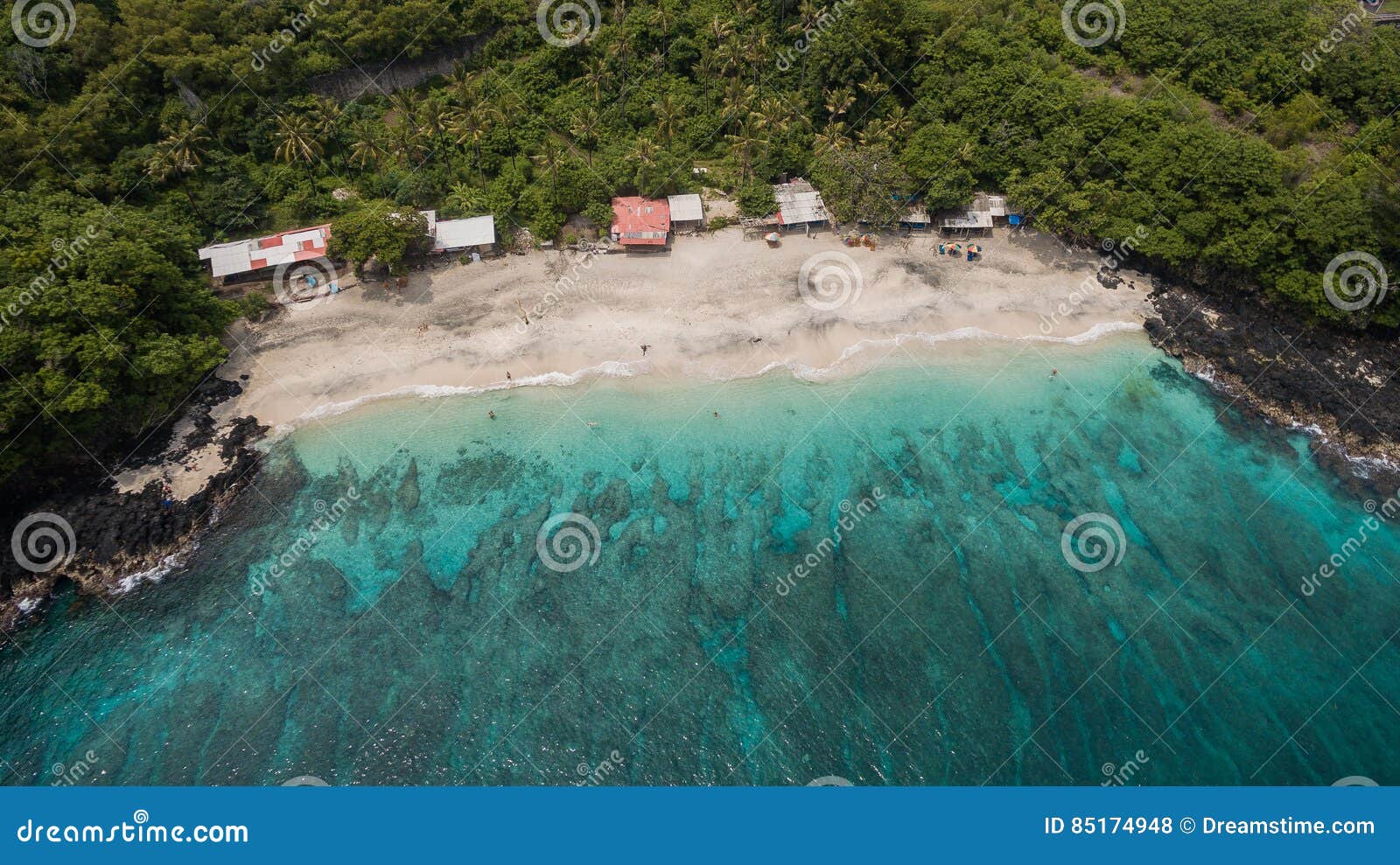 Aerial view on ocean shore stock photo. Image of view - 85174948