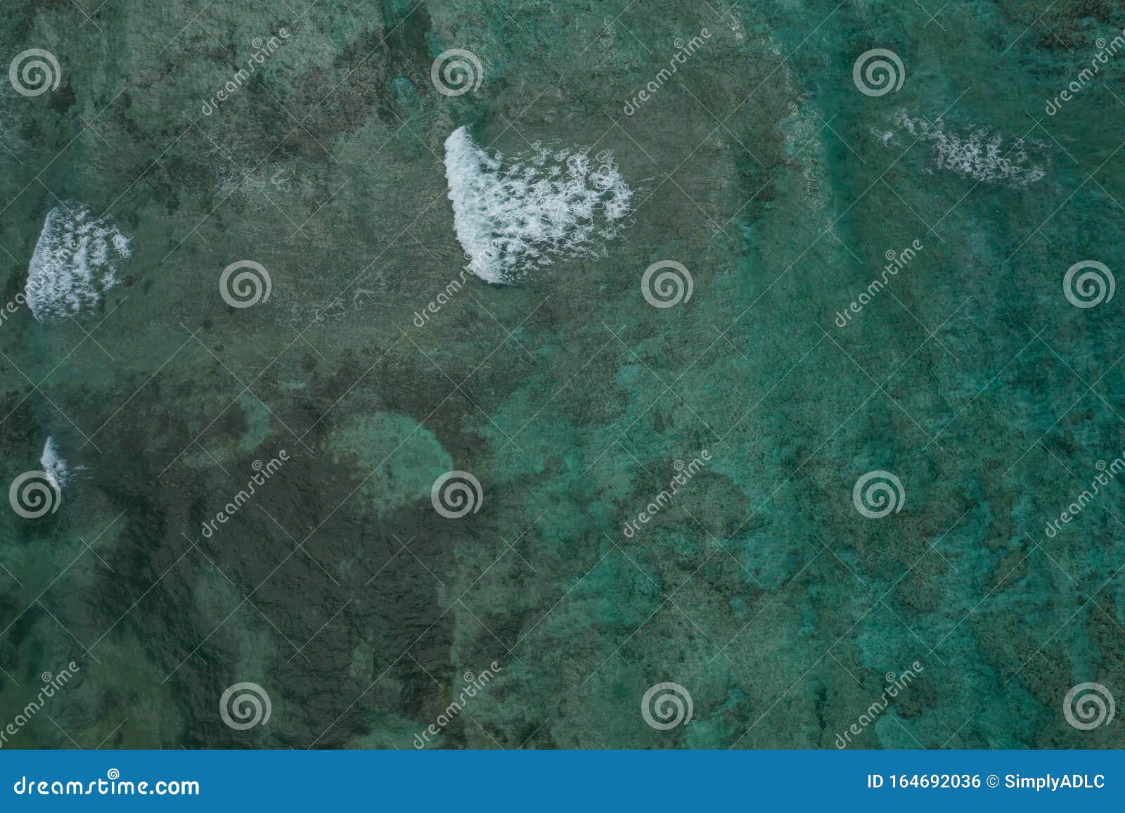 Aerial View of an Ocean Surface with Waves in Caribbean Stock Photo ...