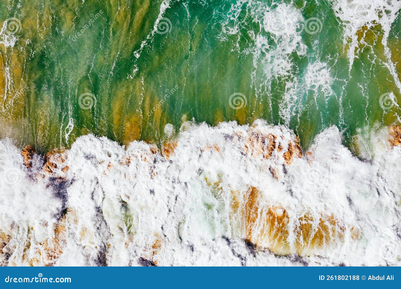 Aerial view of ocean waves stock photo. Image of water - 261802188
