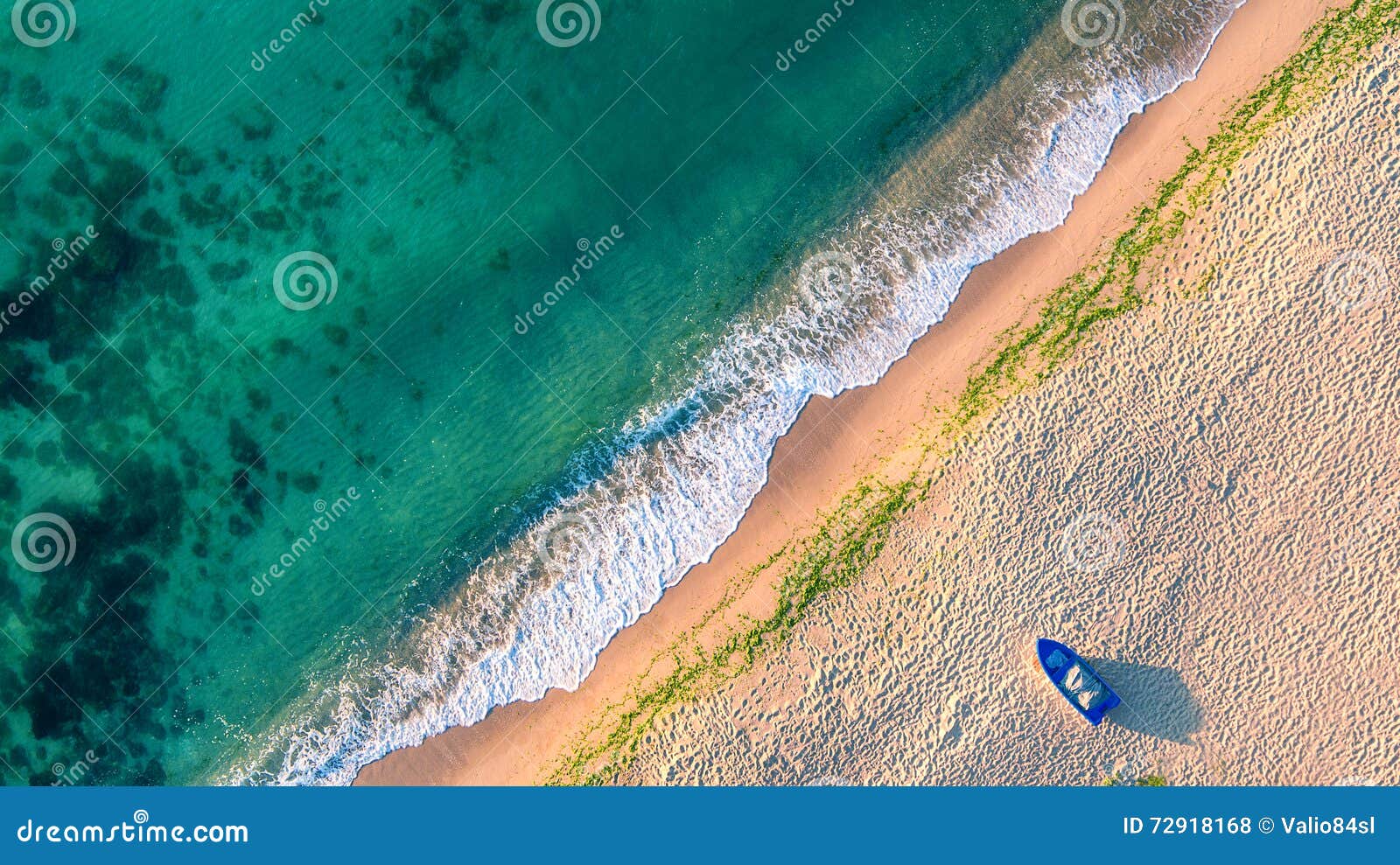 Aerial View of Ocean Waves and Sand on Beach Stock Photo - Image of ...