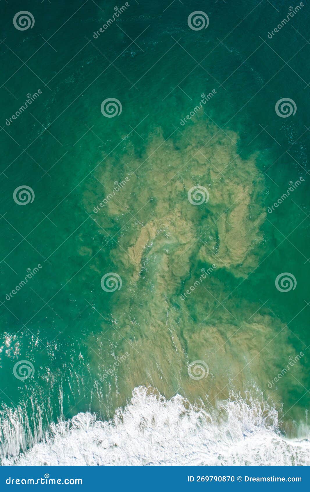 Aerial View of an Ocean Whirlpool after Wave Crash Stock Photo - Image ...