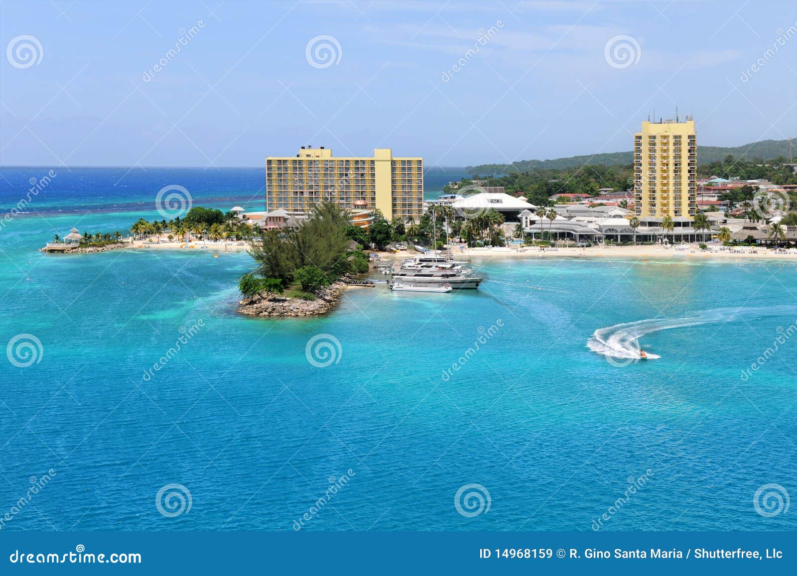 Aerial View of Ocho Rios Jamaica Stock Image - Image of tropical ...