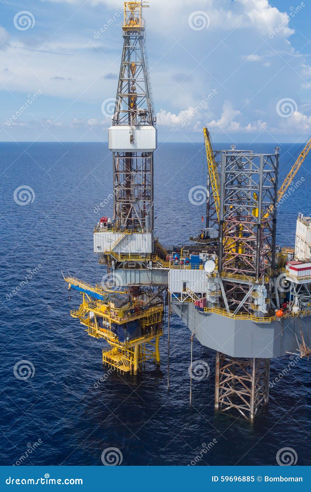Aerial View of Offshore Jack Up Drilling Rig in the Middle of Th Stock ...