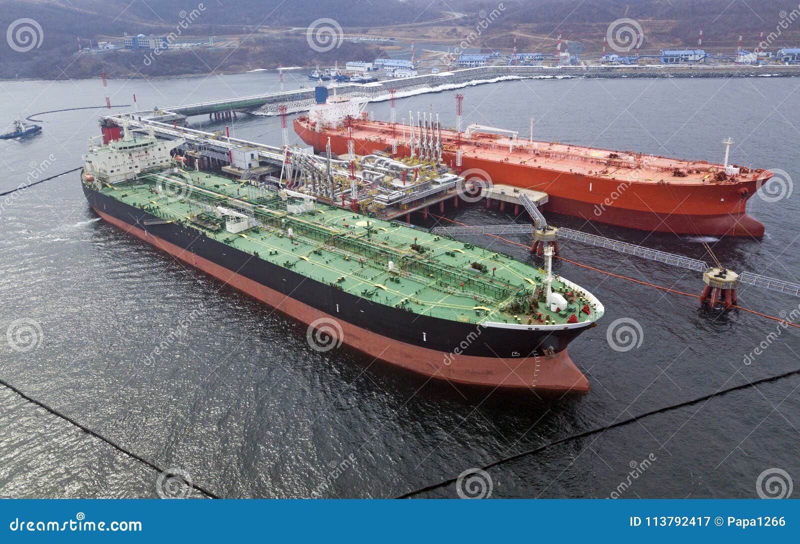 Aerial View of Oil Tanker Ship Loading in Port, Stock Image - Image of ... Aerial View of Oil Tanker Ship Loading in Port, Stock Image - Image of ...