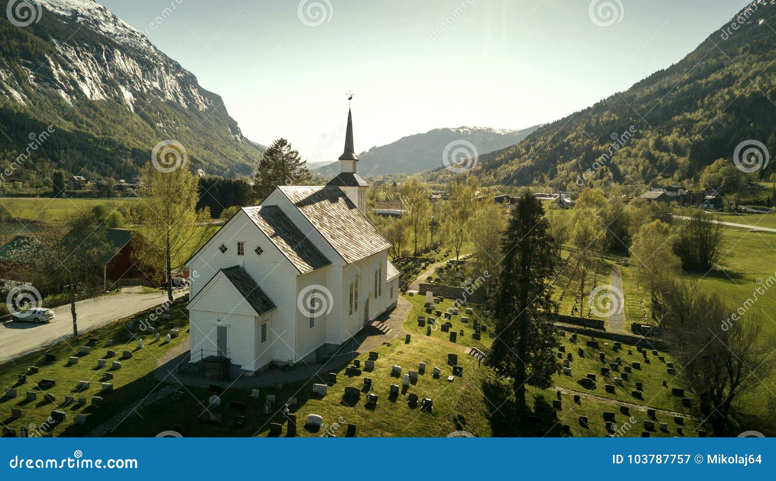 Aerial View of Old Church, Norway Stock Image - Image of travel, nature ...