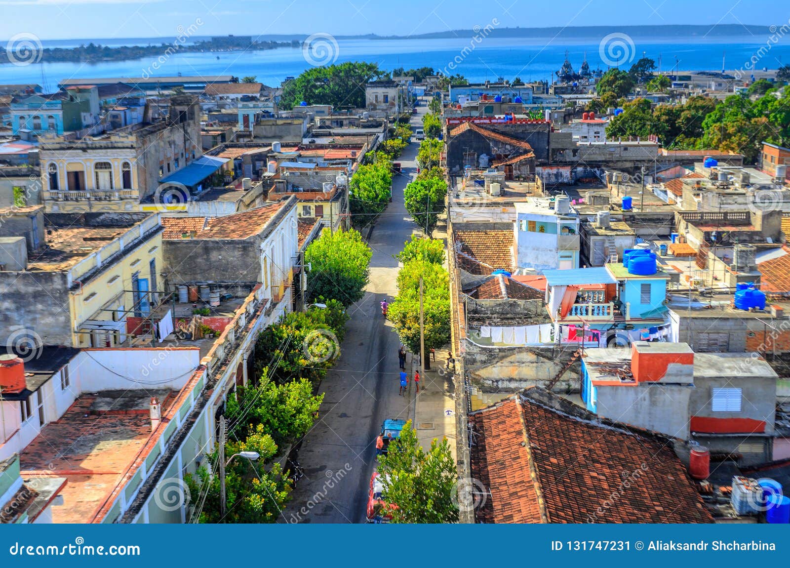 Aerial View of the Old Cuban City Stock Image - Image of destination ...