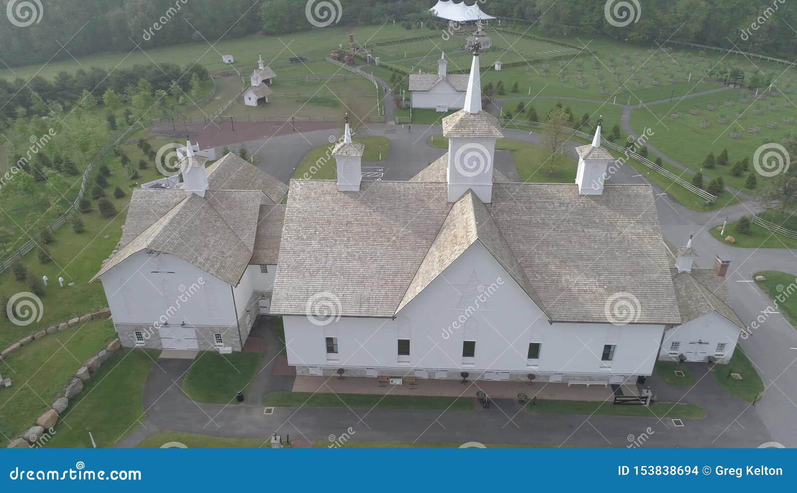 Aerial View of Old Restored Barns on a Spring Day Stock Photo - Image ...