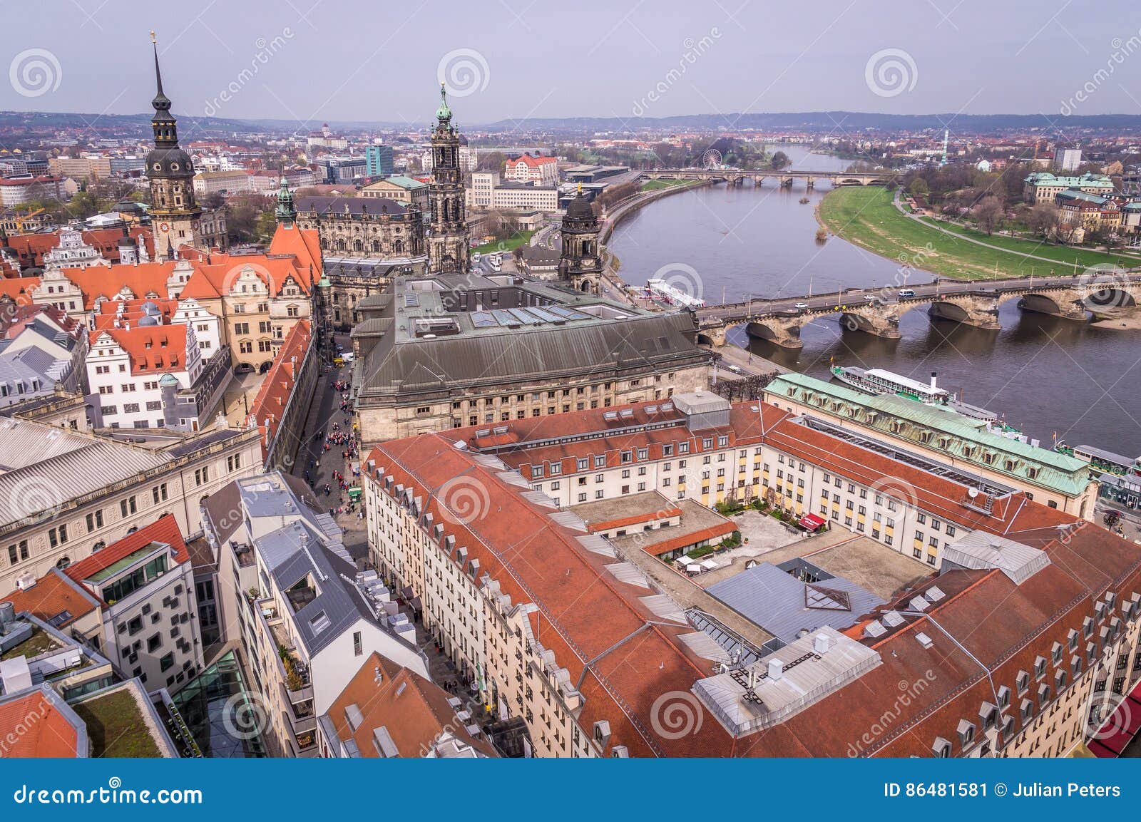 Aerial View of Old Town in Dresden, Saxony, Germany Editorial Photo ...