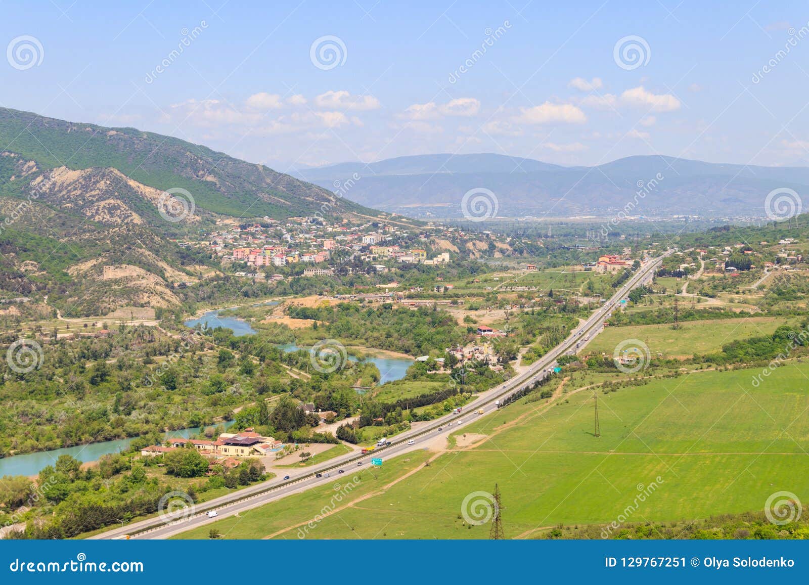 Aerial View on Old Town Mtskheta in Georgia Stock Image - Image of ...