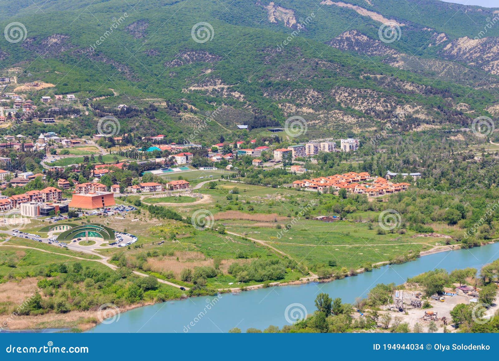 Aerial View on Old Town Mtskheta in Georgia Stock Photo - Image of ...