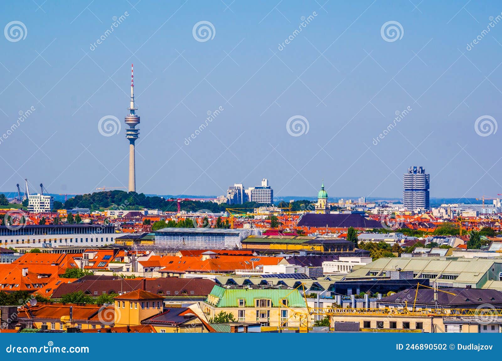 Aerial View of the Olympic Tower in German City Munich...IMAGE Stock ...