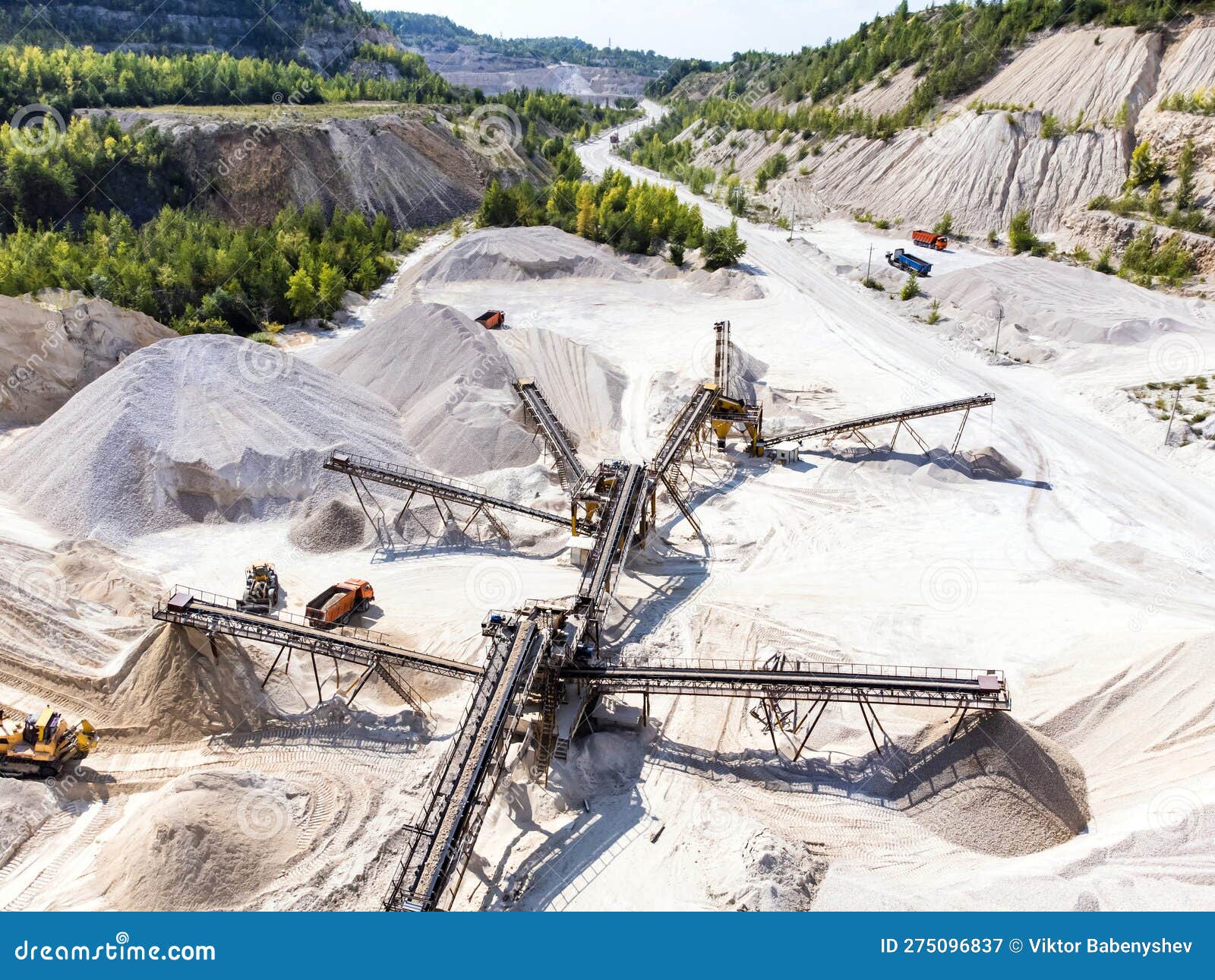 Aerial View of Open Cast Mining Conveyor System. Stock Image - Image of ...