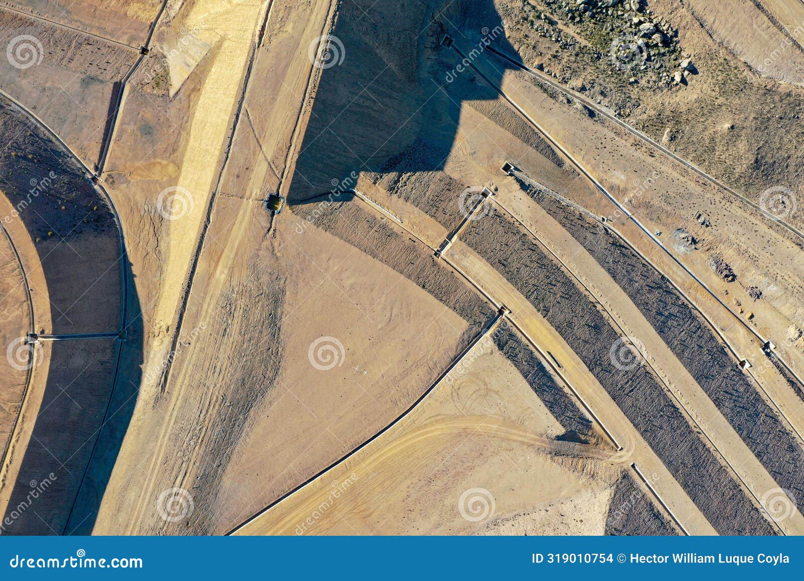 AERIAL VIEW of OPEN PIT MINE with ENVIRONMENTAL REMEDIATION Stock Photo ...
