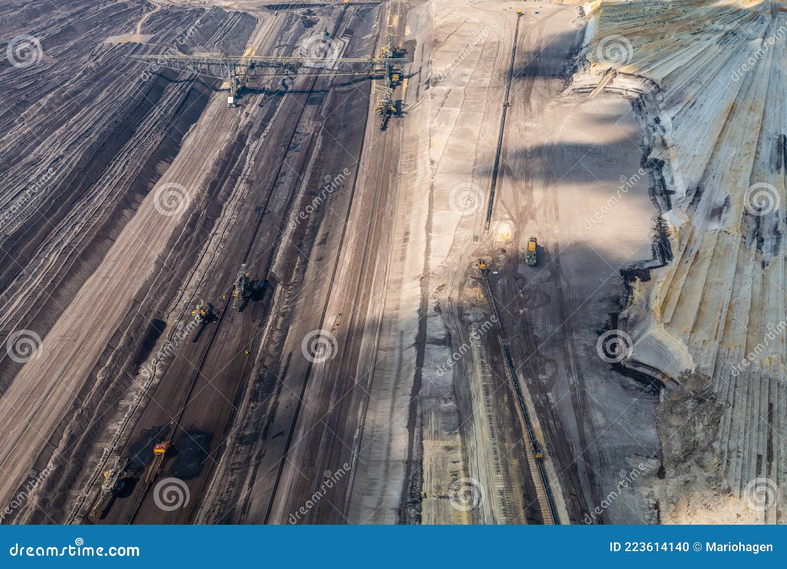 Giant Excavators Digging On Open Pit Coal Mine Kostolac Stock Image ...