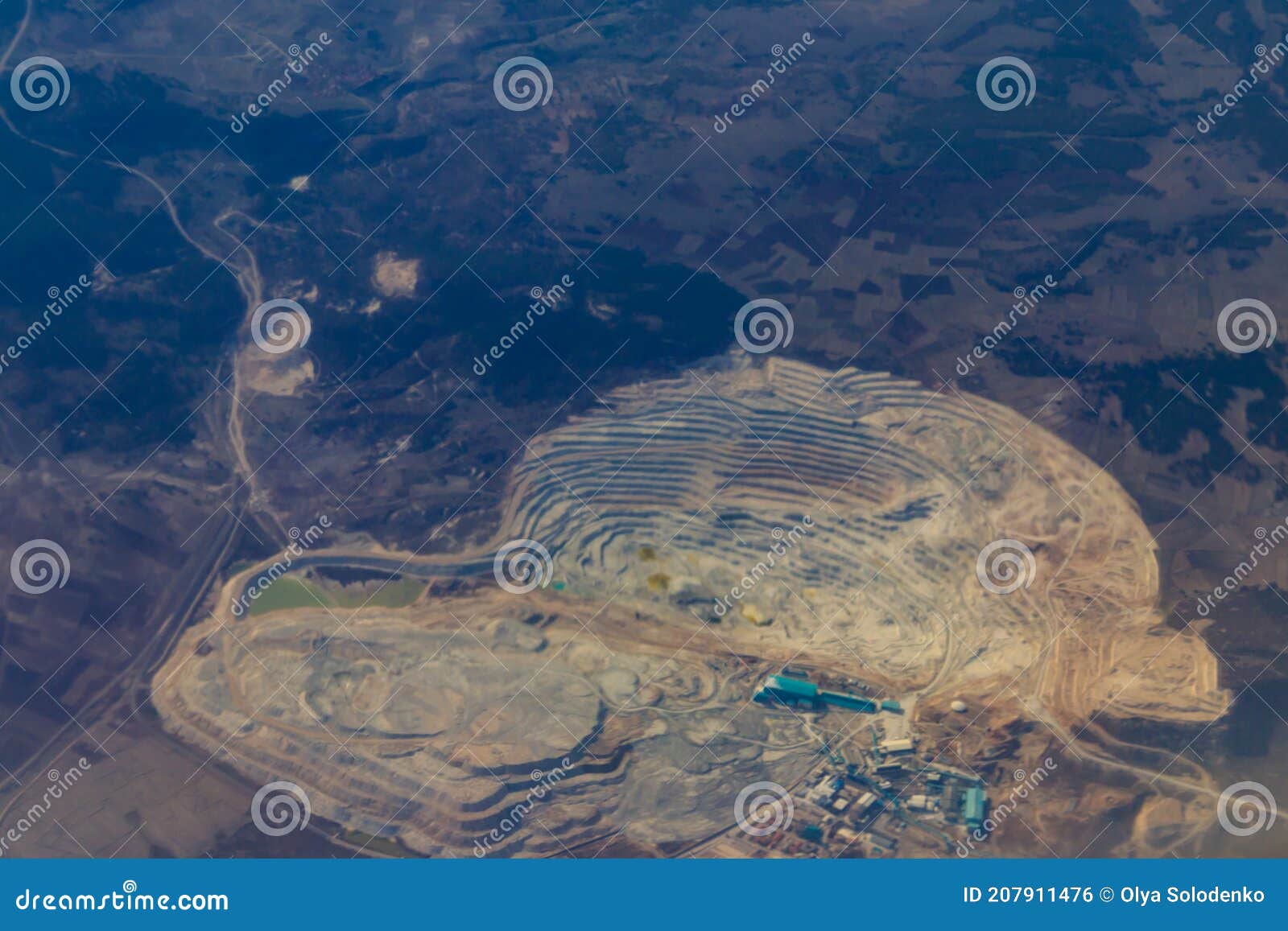 Aerial View of Open Pit Mine Quarry. View from Plane Stock Photo ...
