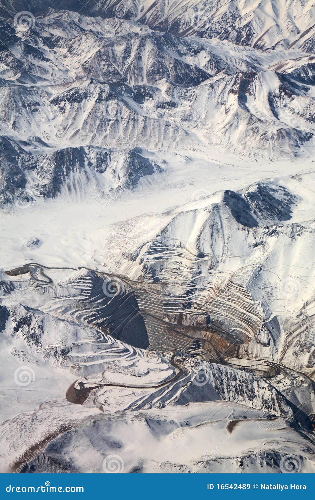 Aerial View of Open-pit Mine Under Snow, Chile Stock Image - Image of ...