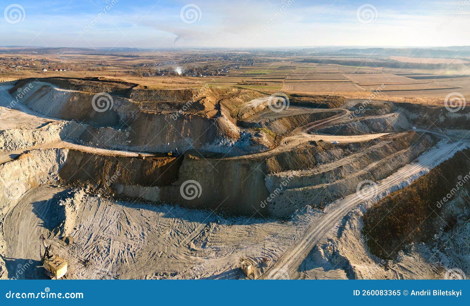 Aerial View of Open Pit Mining Site of Limestone Materials for ...