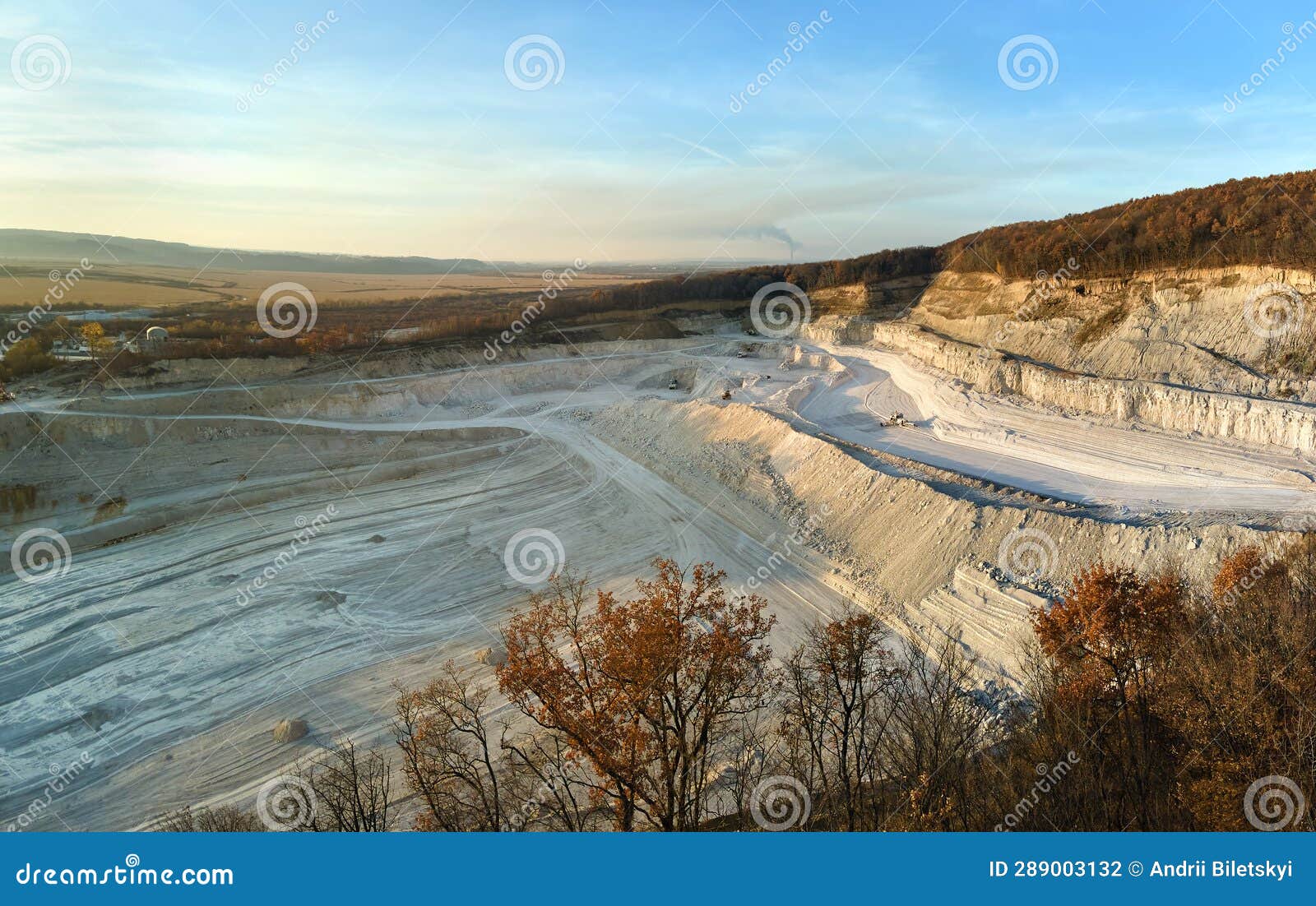 Aerial View of Open Pit Mining Site of Limestone Materials for ...